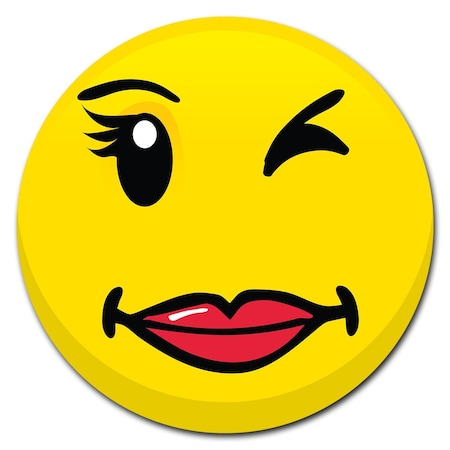 Signmission Emoji Girl Wink Circle Vinyl Laminated Decal D-48-CIR-Emoji ...