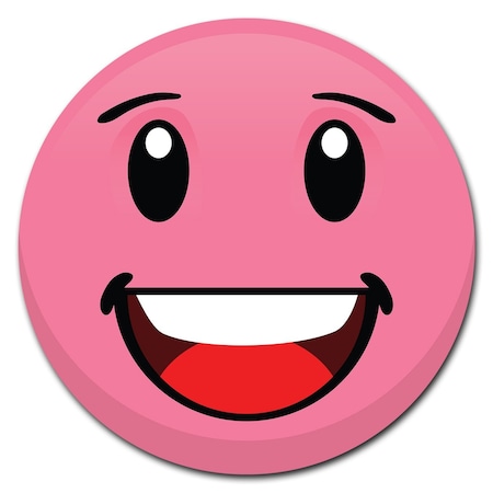 Signmission Emoji Pink Smiling Circle Vinyl Laminated Decal D-12-CIR ...