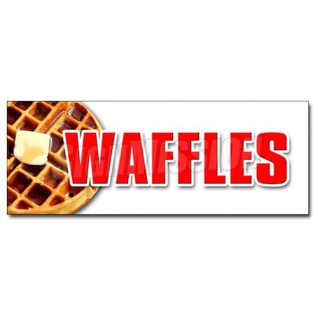 Signmission WAFFLES DECAL sticker breakfast sweets batter belgian syrup ...
