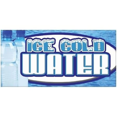 Signmission ICE COLD WATER DECAL sticker bottled water stand cart ...