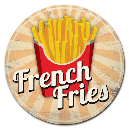 Signmission Farmers Market French Fries Circle Vinyl Laminated Decal, D ...