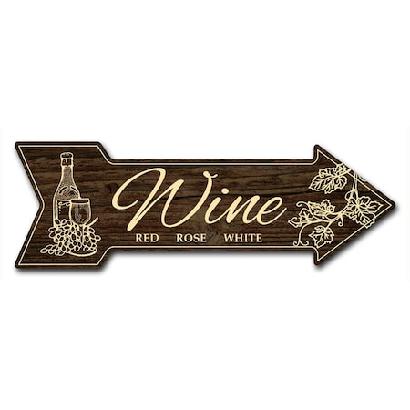 Signmission Wine Arrow Decal Funny Home Decor 36in Wide D-A-12-999545 ...