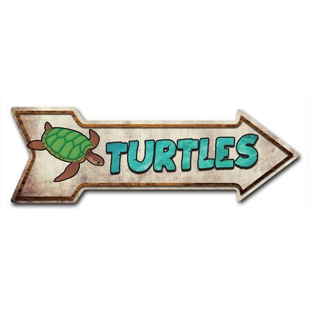 Signmission Turtles Arrow Decal Funny Home Decor 36in Wide D-A-12 ...