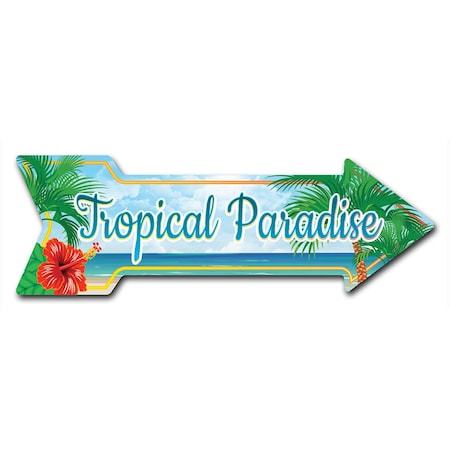 Signmission Tropical Paradise Arrow Decal Funny Home Decor 36in Wide D ...