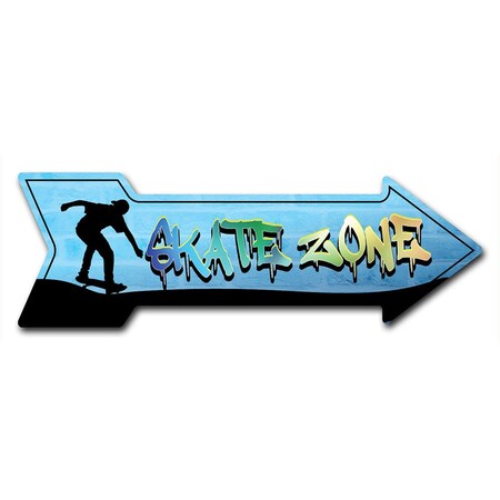 Signmission Skate Zone Arrow Decal Funny Home Decor 18in Wide D-A ...