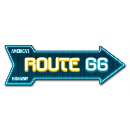 Signmission Route 66 Neon Arrow Decal Funny Home Decor 36in Wide D-A-12 ...