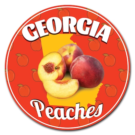 Signmission Farmers Market Georgia Peaches Circle Vinyl Laminated Decal ...