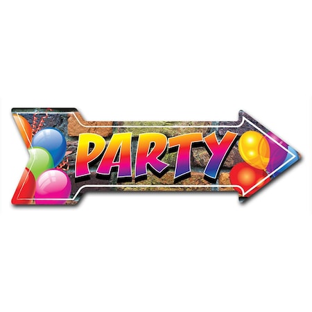 Signmission Party 3 Arrow Decal Funny Home Decor 36in Wide D-A-12 ...