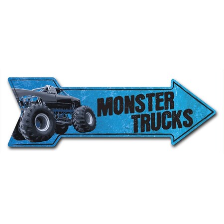 Signmission Monster Trucks Arrow Decal Funny Home Decor 36in Wide D-A ...