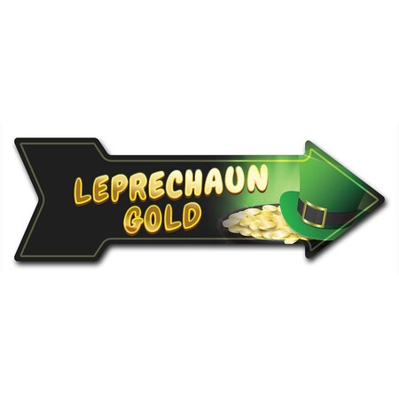 Signmission Leprechaun Gold Arrow Decal Funny Home Decor 36in Wide D-A ...