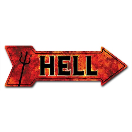 Signmission Hell Arrow Decal Funny Home Decor 36in Wide D-A-12-999824 ...