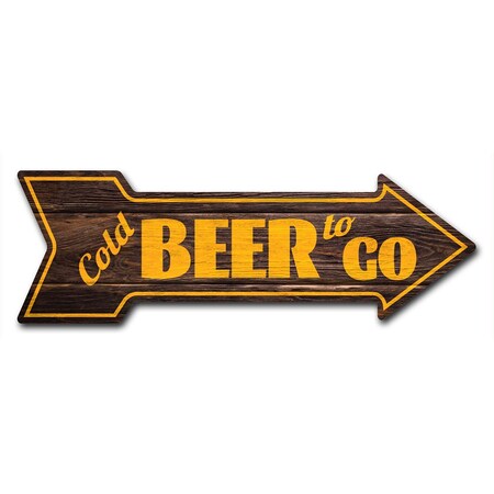 Signmission Cold Beer To Go Arrow Decal Funny Home Decor 24in Wide D-A ...