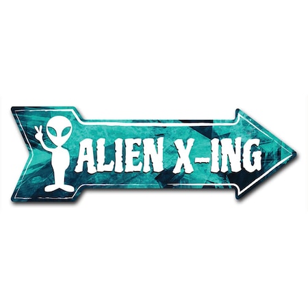 Signmission Alien X-ing Arrow Decal Funny Home Decor 36in Wide D-A-12 ...