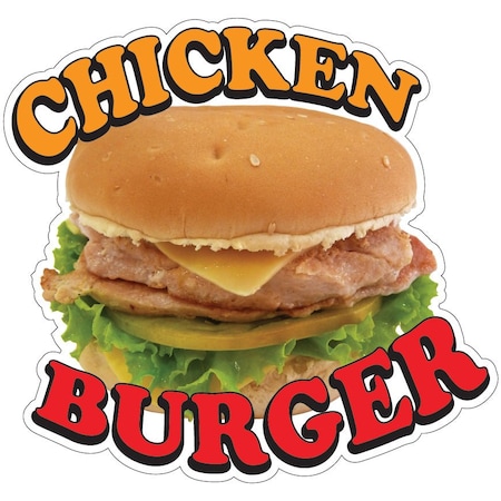 Signmission Chicken Burger Decal Concession Stand Food Truck Sticker, 8 ...