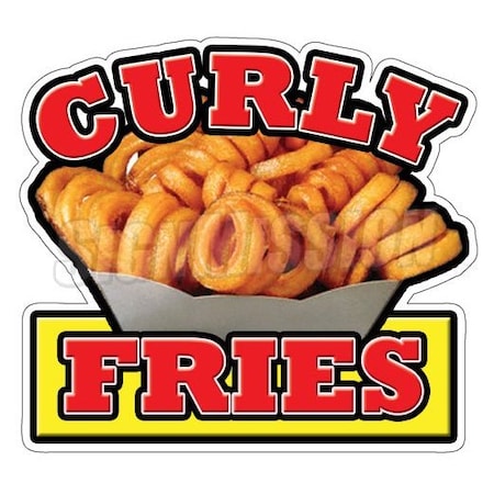 Signmission CURLY FRIES Concession Decal sign french hot cart trailer ...