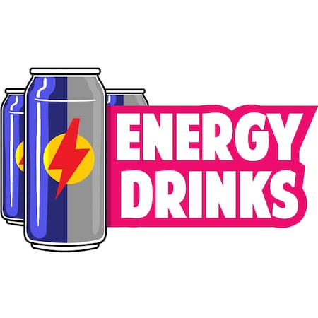 Signmission ENERGY DRINKS Concession Decal sign cart trailer stand ...