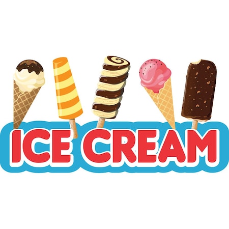 Signmission Safety Sign, 9 in Height, Vinyl, 6 in Length, Ice Cream 2 D ...