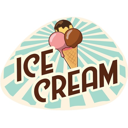 Signmission Safety Sign, 9 in Height, Vinyl, 6 in Length, Ice Cream 3 ...