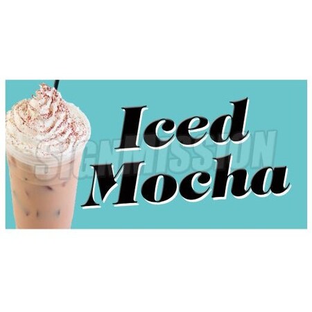 Signmission ICED MOCHA Decal cold coffee drink signs new cart trailer ...