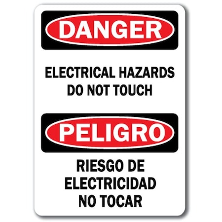 Signmission Safety Sign, 14 in Height, Plastic, Electrical Hazards Do ...