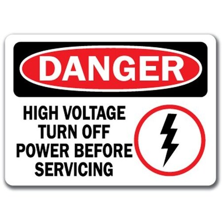 Signmission Safety Sign, 14 in Height, Plastic, High Voltage 2 DS-High ...