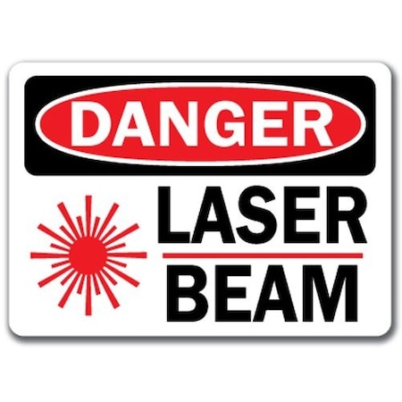 Signmission Danger Sign-Laser Beam with Graphic-10in x 14in OSHA Safety ...