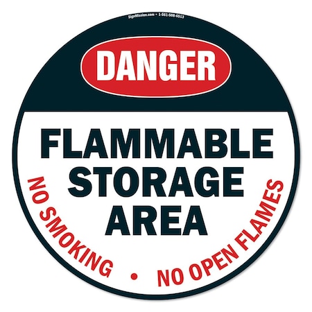 Signmission Flammable Storage Area 16in Non-Slip Floor Marker, 16" x 16 ...