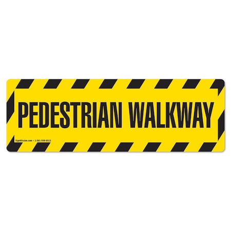 Signmission Pedestrian Walkway 18in Non-Slip Floor Marker, 16" x 16 ...