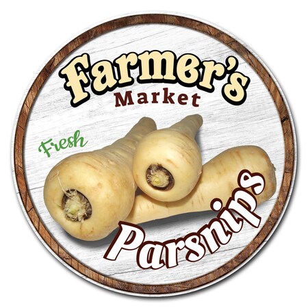 Signmission Farmers Market Parsnips Circle Vinyl Laminated Decal, D-8 ...