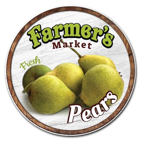 Signmission Farmers Market Pears Circle Vinyl Laminated Decal, D-12-CIR ...