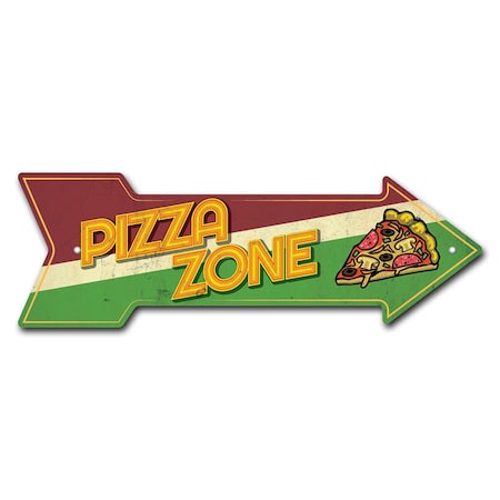 Signmission Pizza Zone Arrow Sign Funny Home Decor 36in Wide P-ARROW12 ...