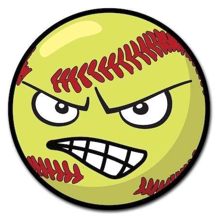 Signmission Angry Softball Circle Vinyl Laminated Decal D-24-CIR-Angry ...