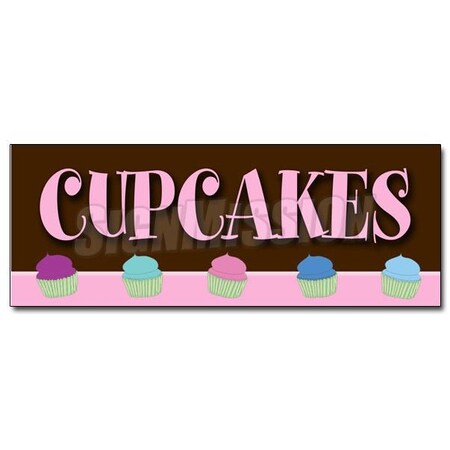 Signmission CUPCAKES DECAL sticker fresh baked cup cakes birthday ...