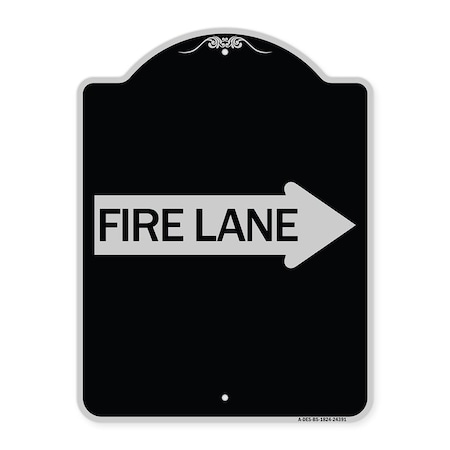 Signmission Fire Lane Right Arrow Heavy-Gauge Aluminum Architectural ...
