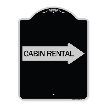 Signmission Cabin Rental With Right Arrow Heavy-Gauge Aluminum ...