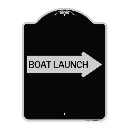 Signmission Boat Launch With Right Arrow Heavy-Gauge Aluminum ...