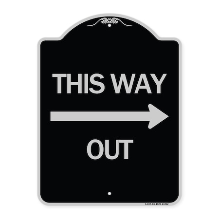 Signmission This Way Out Right Arrow Heavy-Gauge Aluminum Architectural ...