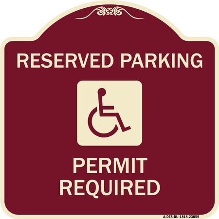 Signmission Reserved Parking Permit Required W/ Graphic Heavy-Gauge ...