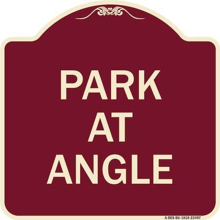 Signmission Designer Series Sign-Park Angle, Burgundy Heavy-Gauge ...
