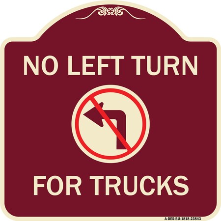 Signmission No Left Turn for Trucks W/ Graphic Heavy-Gauge Aluminum ...