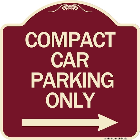 Signmission Compact Car Parking W/ Right Arrow Heavy-Gauge Aluminum ...
