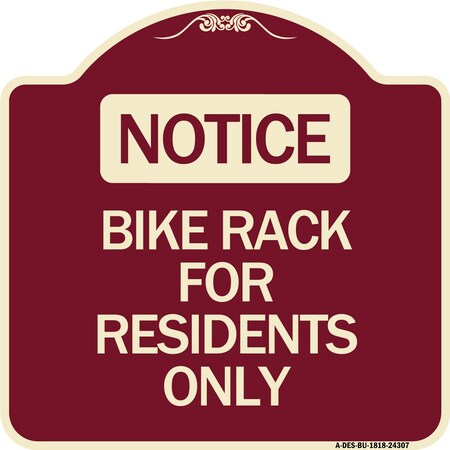 Signmission Bike Rack for Residents Only Heavy-Gauge Aluminum ...