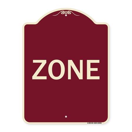 Signmission Designer Series Sign-Zone, Burgundy Heavy-Gauge Aluminum ...