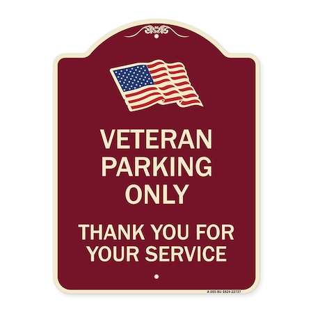 Signmission Veteran Parking Thank You for Your Service Heavy-Gauge ...