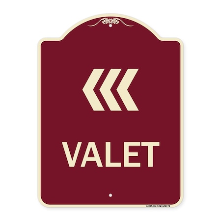 Signmission Designer Series Sign Valet Left Arrow, Burgundy Heavy-Gauge ...