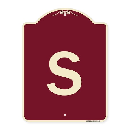 Signmission Designer Series Sign W/ Letter S, Burgundy Heavy-Gauge ...