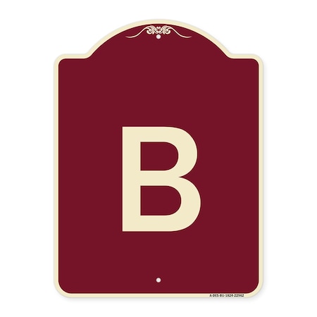 Signmission Designer Series Sign W/ Letter B, Burgundy Heavy-Gauge ...