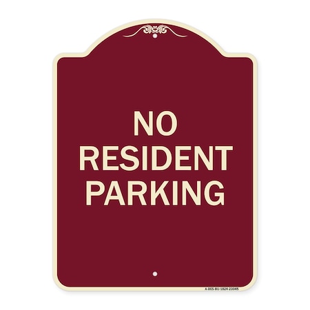 Signmission Reserved Parking No Resident Parking Heavy-Gauge Aluminum ...