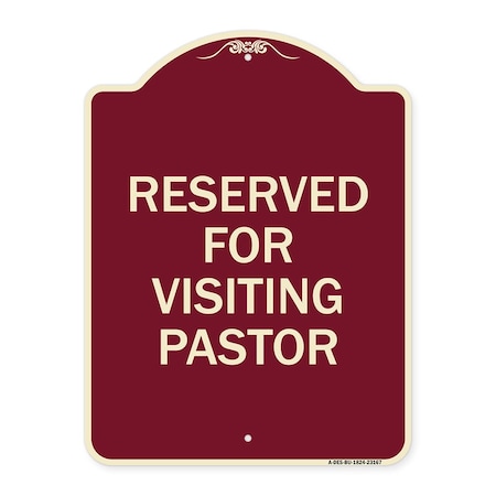 Signmission Reserved for Visiting Pastor Heavy-Gauge Aluminum ...