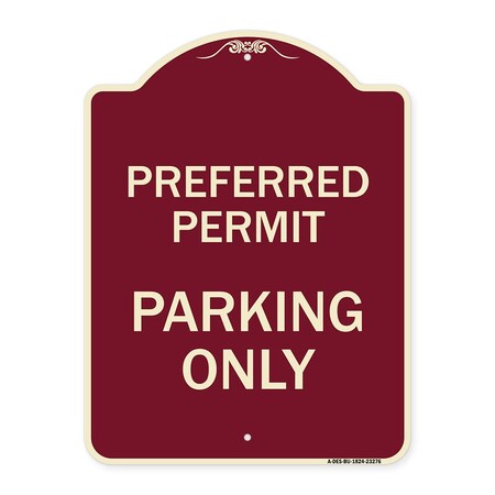 Signmission Preferred Permit Parking Only Heavy-Gauge Aluminum ...